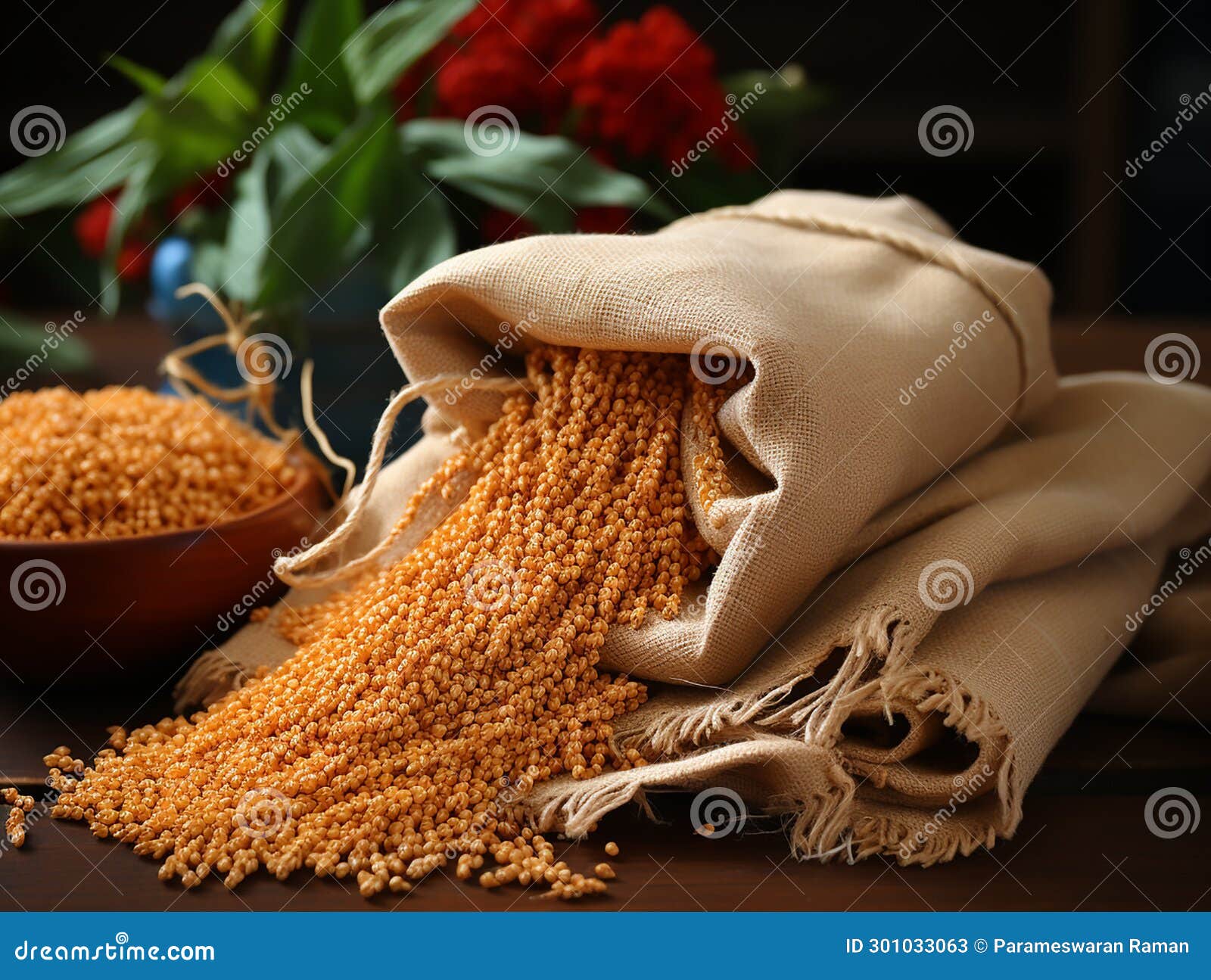 Sorghum in a Burlap Sack stock illustration. Illustration of produce ...
