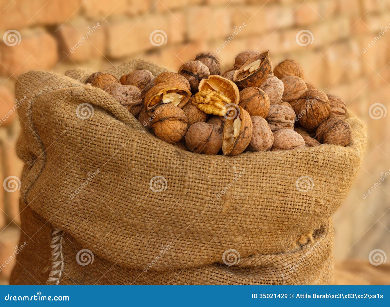 Burlap Sack Filled with Walnuts Stock Image - Image of ingredient ...