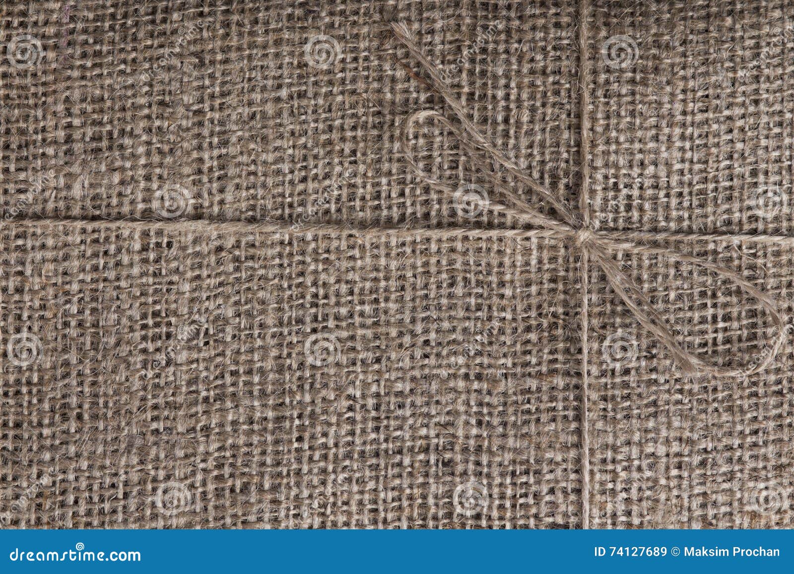 Burlap Texture Background of Wool Threads Which Tied Bow Stock Image ...