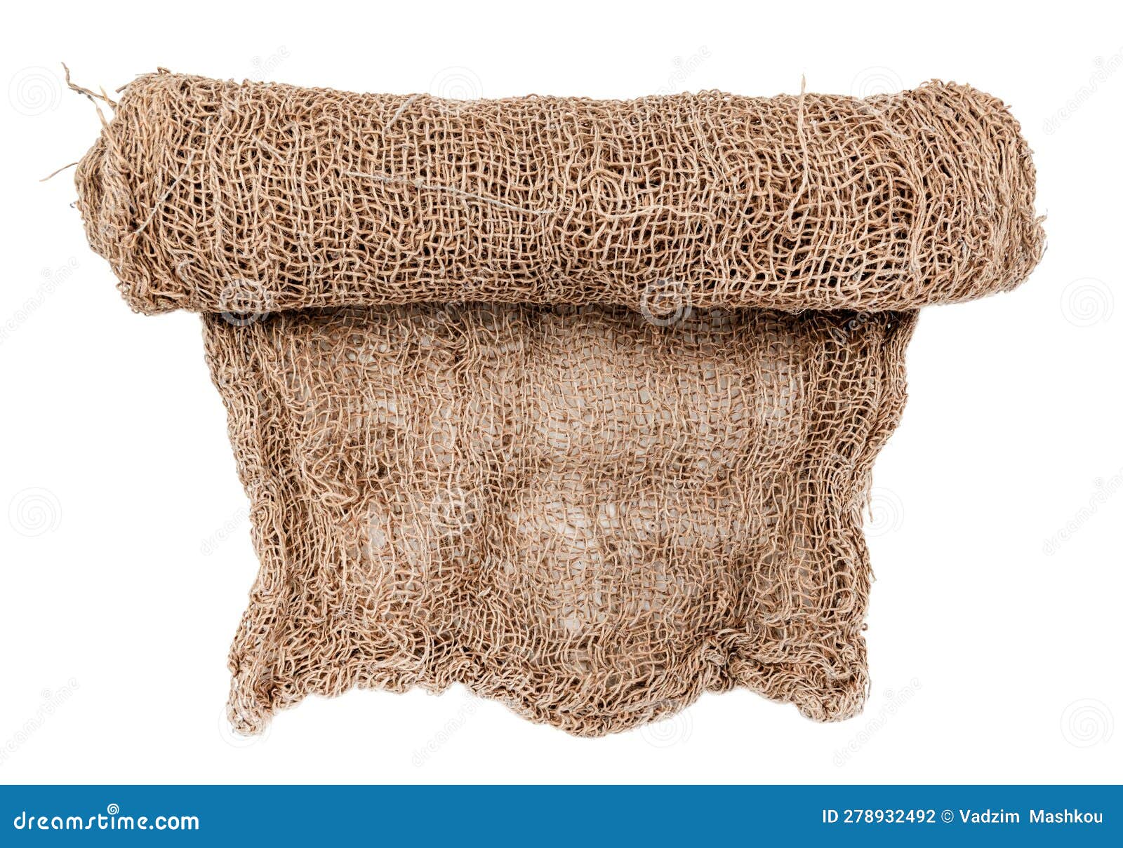 Burlap Texture. a Piece of Torn Burlap on a White Background. Canvas ...