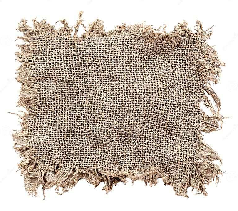 Burlap Texture. a Piece of Torn Burlap on a White Background. Canvas ...