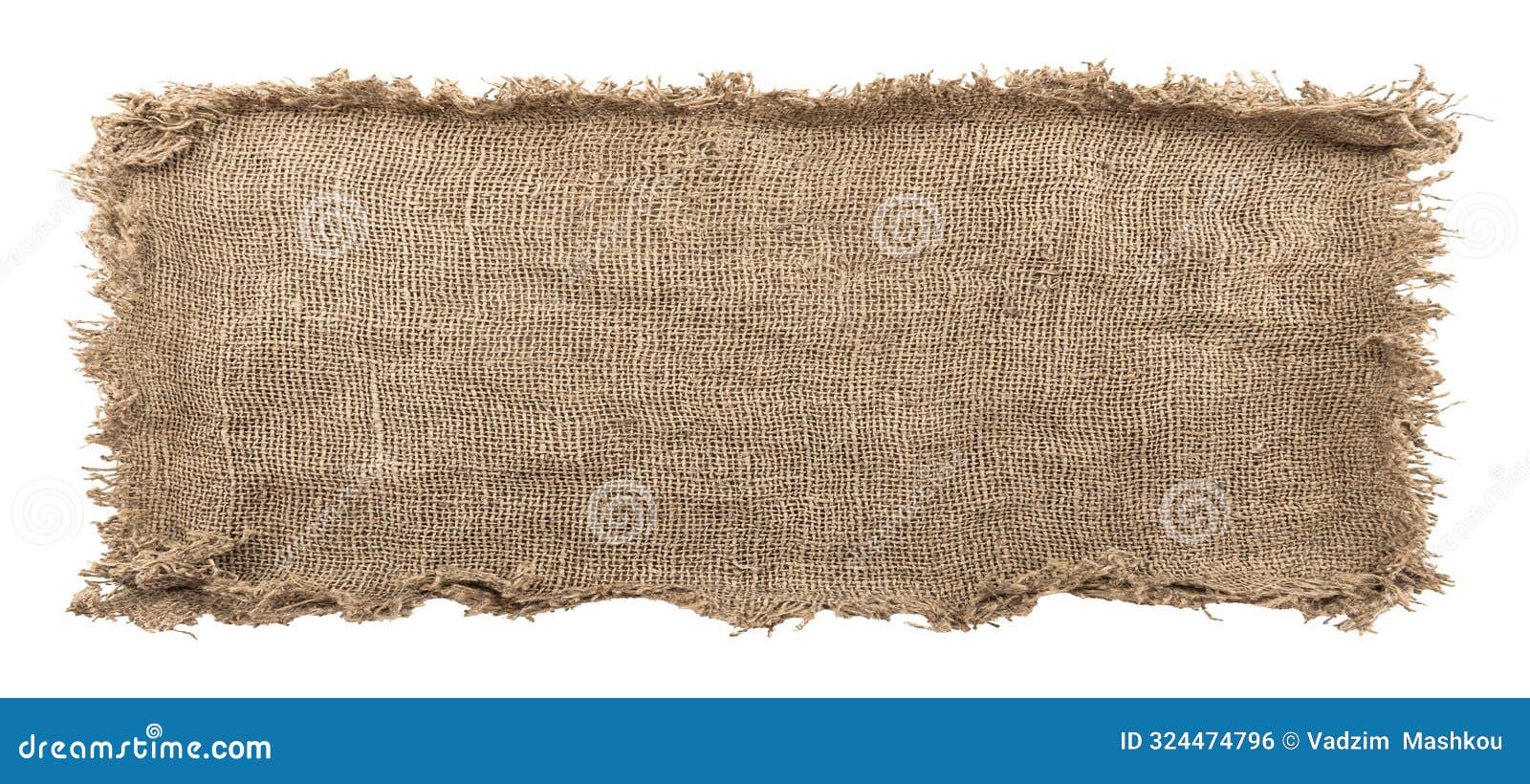 Burlap Texture. a Piece of Torn Burlap on a White Background. Canvas ...