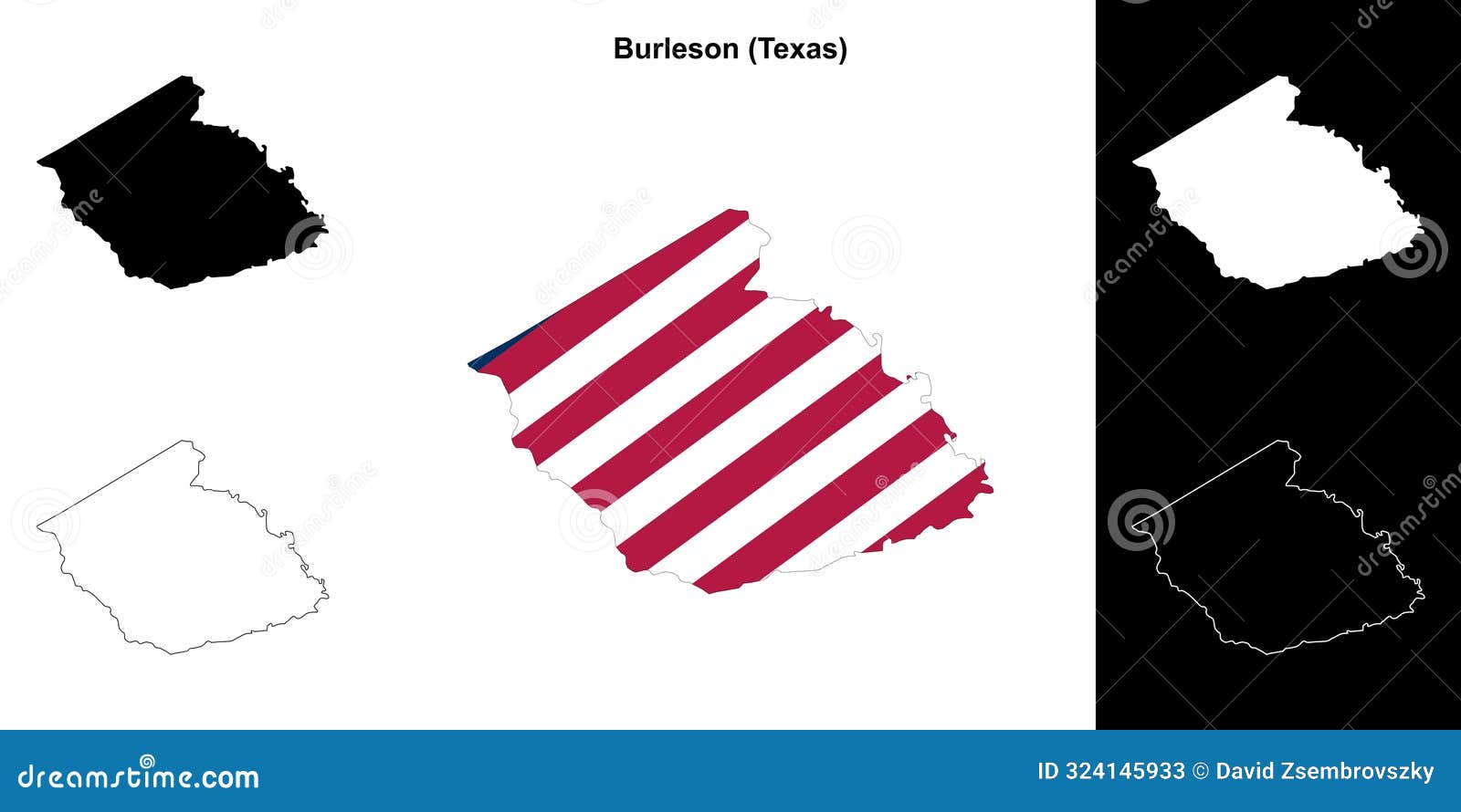 Map Of Burleson County In Texas State On White Background. Single ...