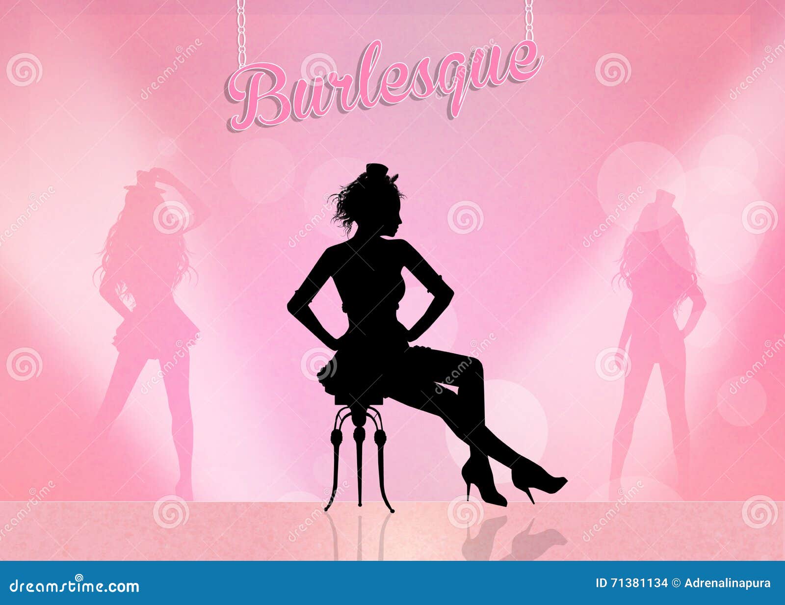 Burlesque stock illustration. Illustration of femininity - 71381134