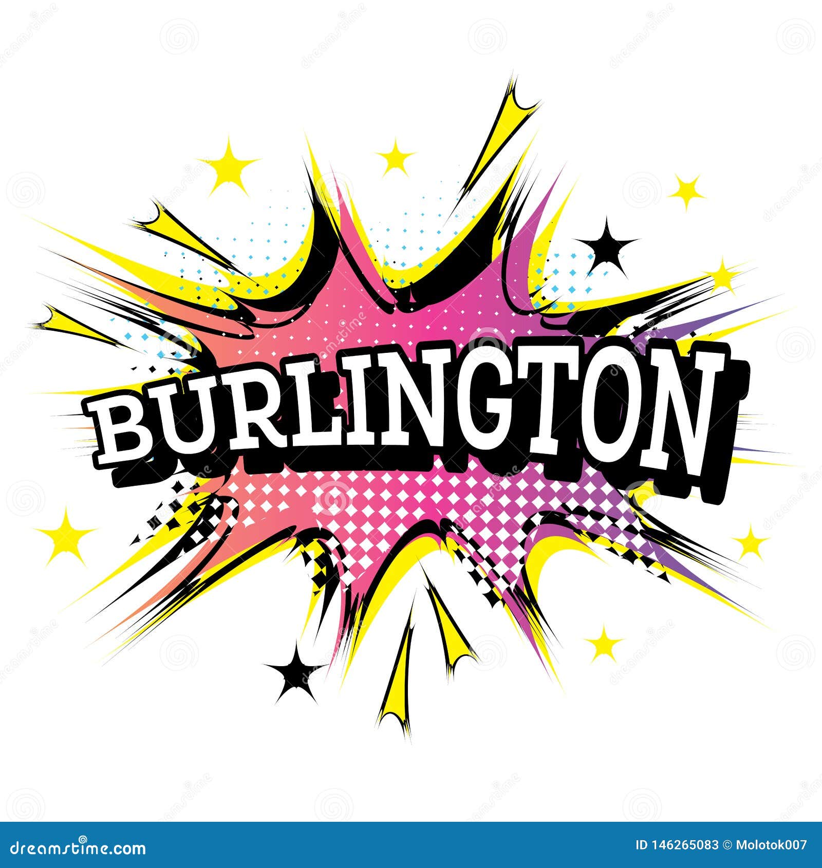 Burlington Comic Text In Pop Art Style Cartoon Vector | CartoonDealer ...