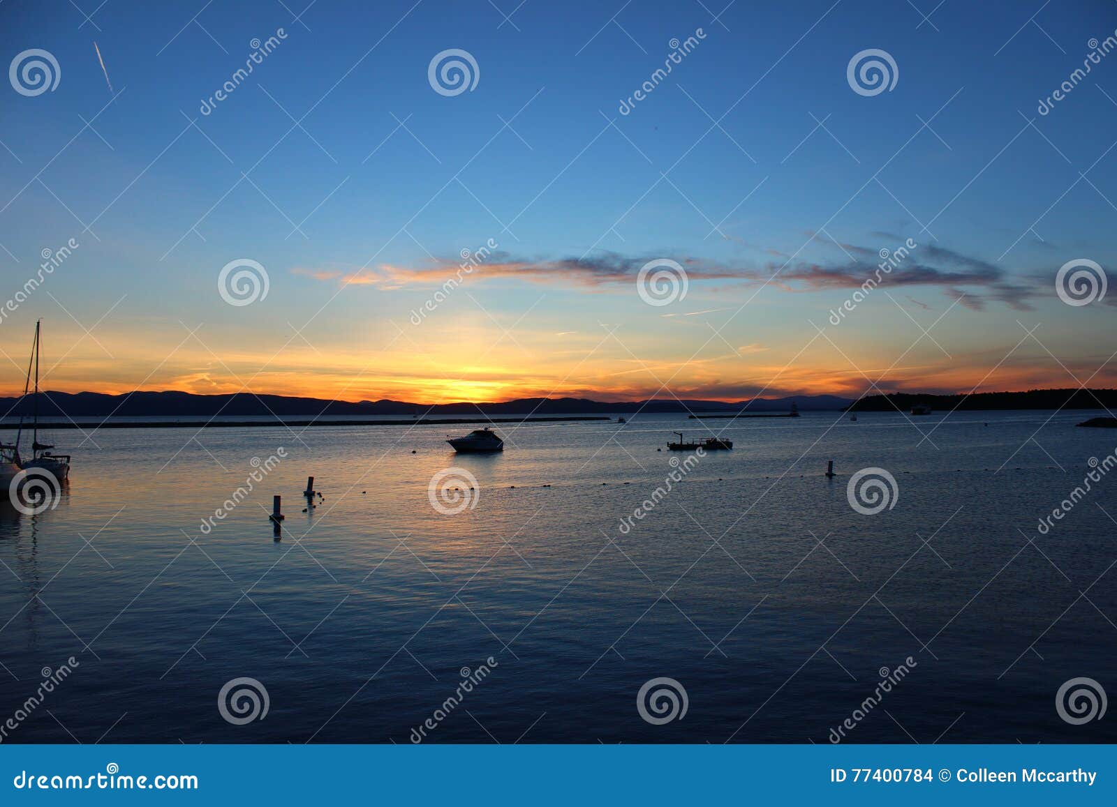 Burlington Sunset stock photo. Image of burlington, champlain - 77400784
