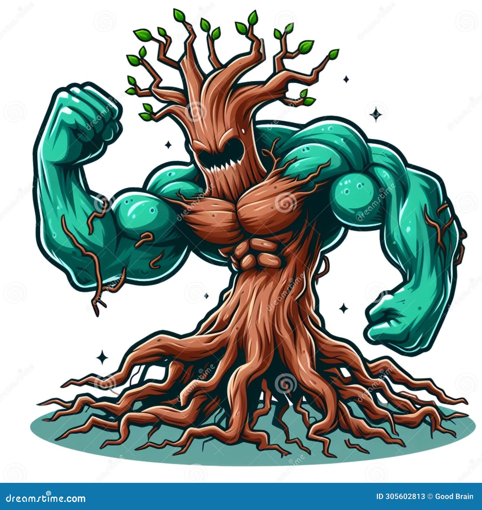 A Tree Monster Storybook Illustration 2d Game Art. | CartoonDealer.com ...