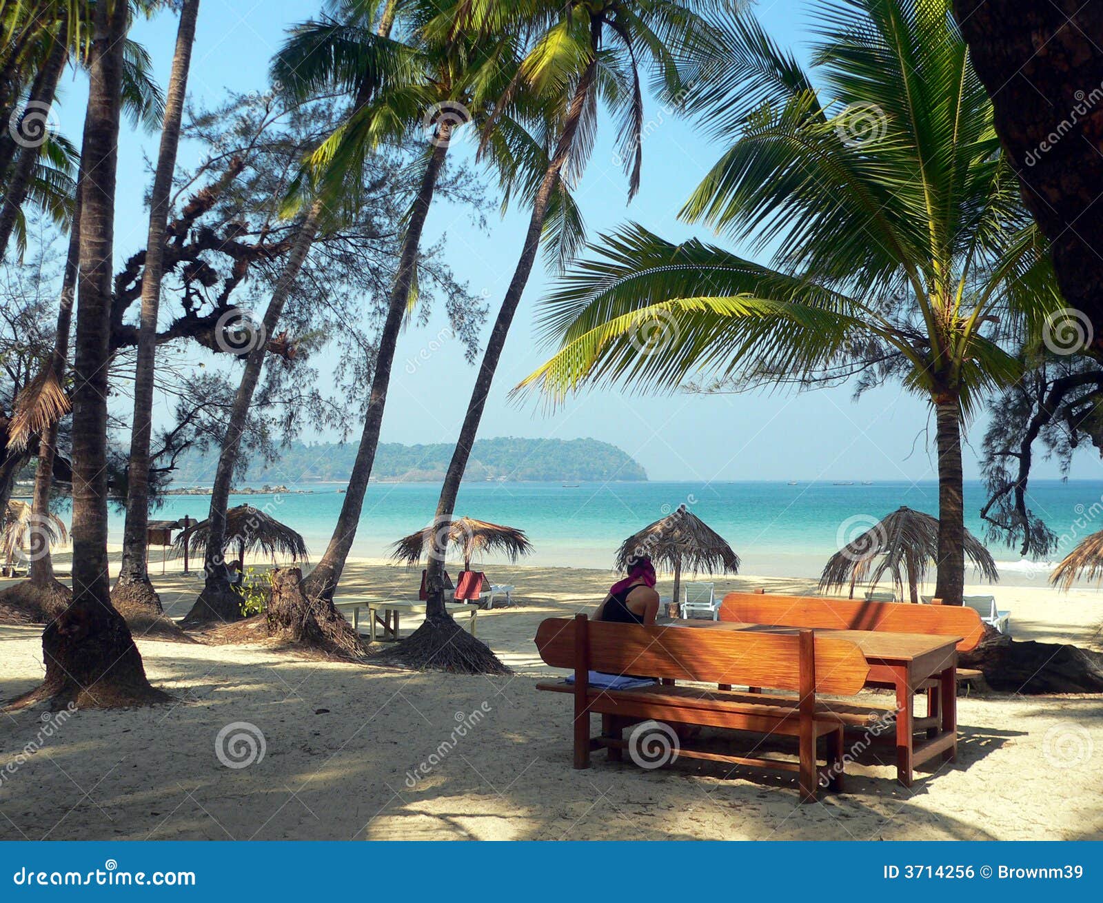Burma: Ngpali Beach stock photo. Image of palm, ngpali - 3714256