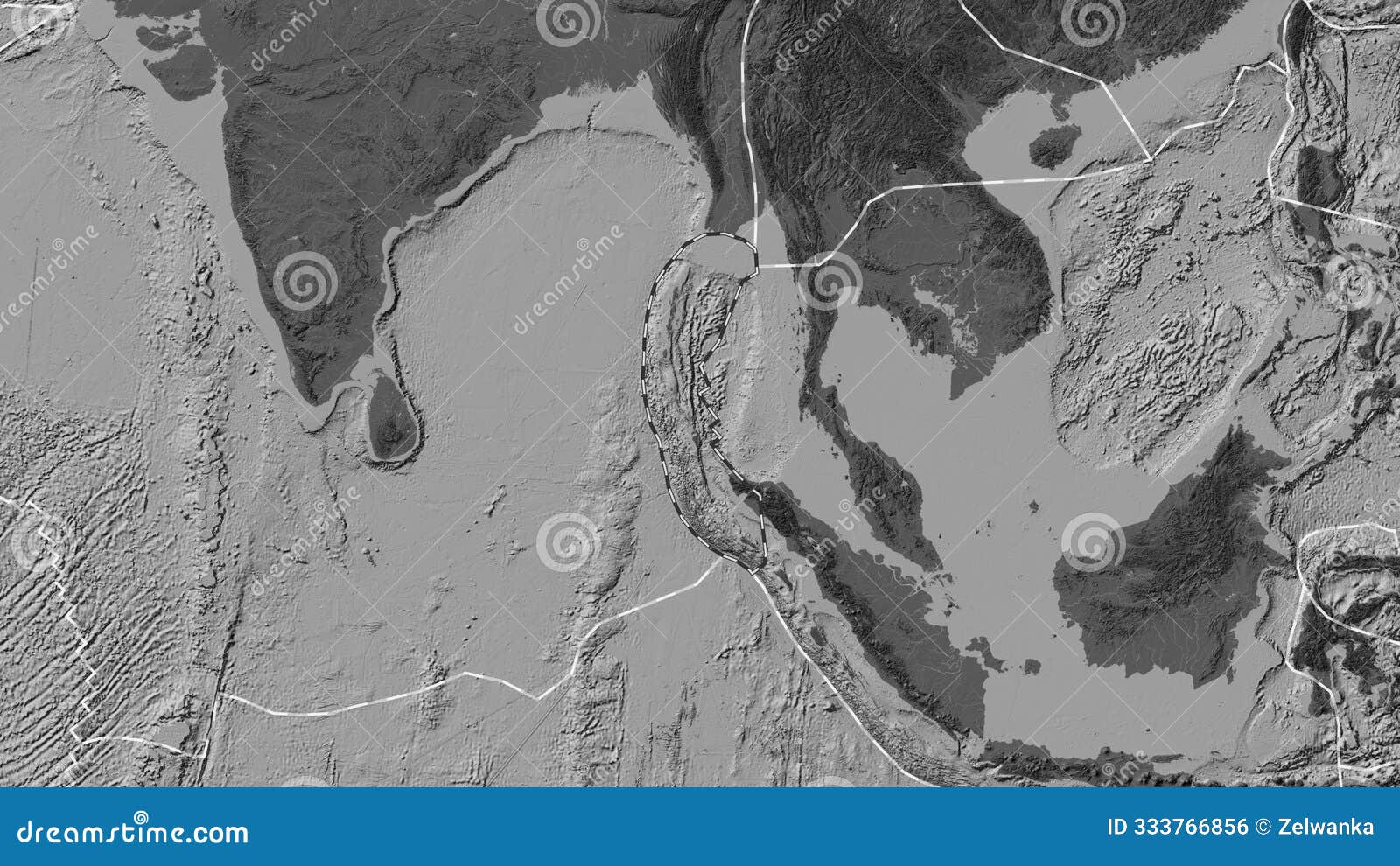 Burma Plate Dashed. Eckert III. Bilevel Stock Illustration ...