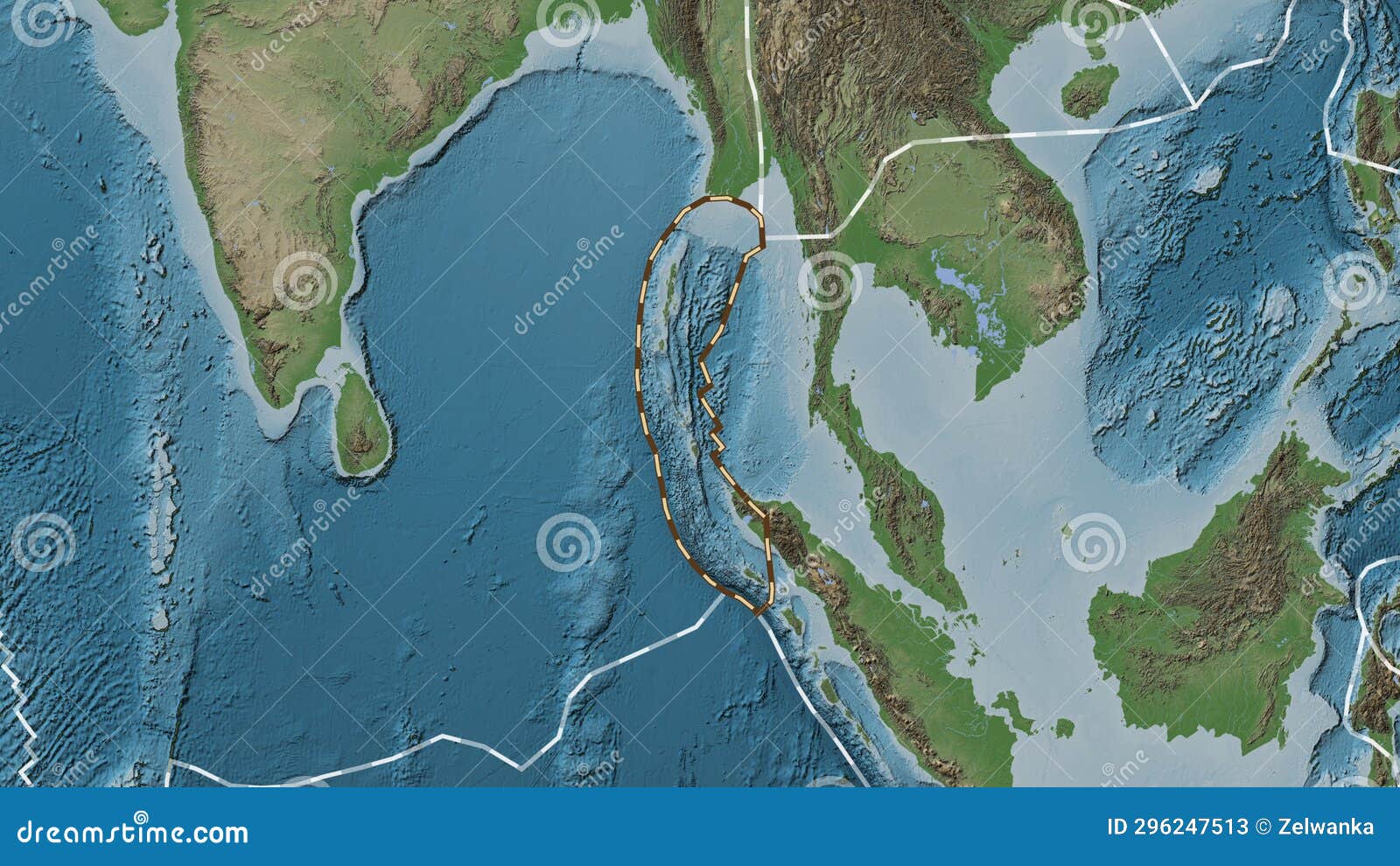 Burma Plate Dashed. Fahey. Topografic Stock Illustration - Illustration ...
