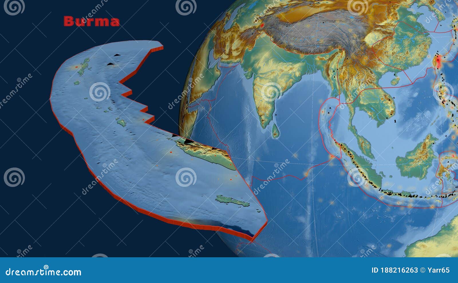 Burma Plate Described and Presented - Relief Stock Illustration ...