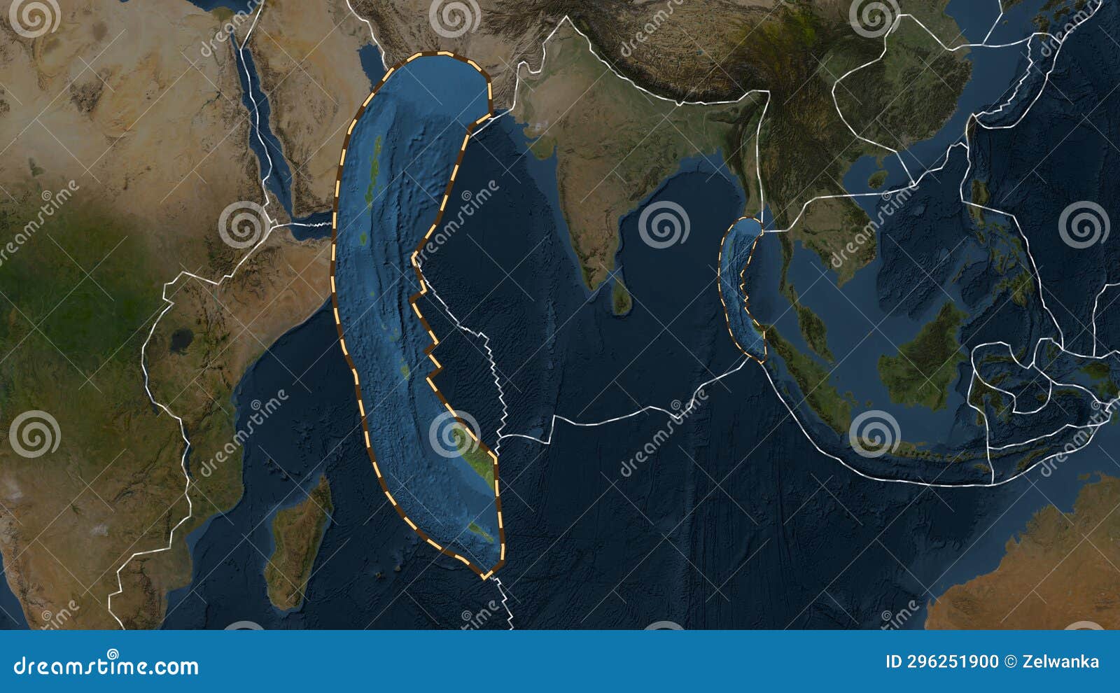 Burma Plate Extracted. Fahey. Satellite Stock Illustration ...