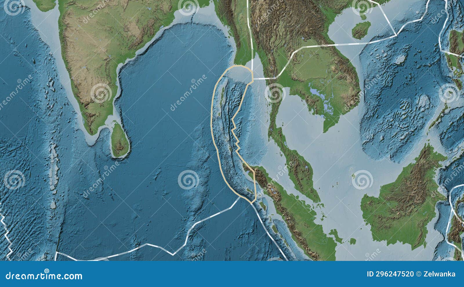 Burma Plate Outlined. Fahey. Topografic Stock Illustration ...