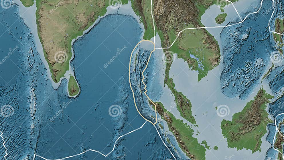 Burma Plate Outlined. Fahey. Topografic Stock Illustration ...