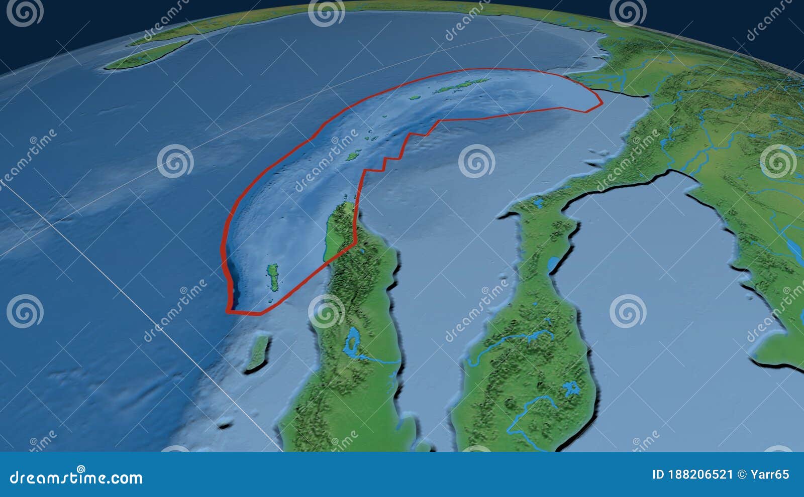 Burma Plate Outlined - Natural Earth Stock Illustration - Illustration ...