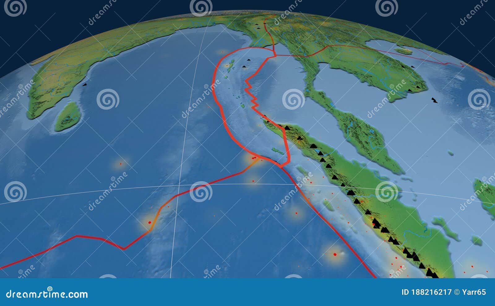 Burma Plate Outlined - Natural Earth Stock Illustration - Illustration ...