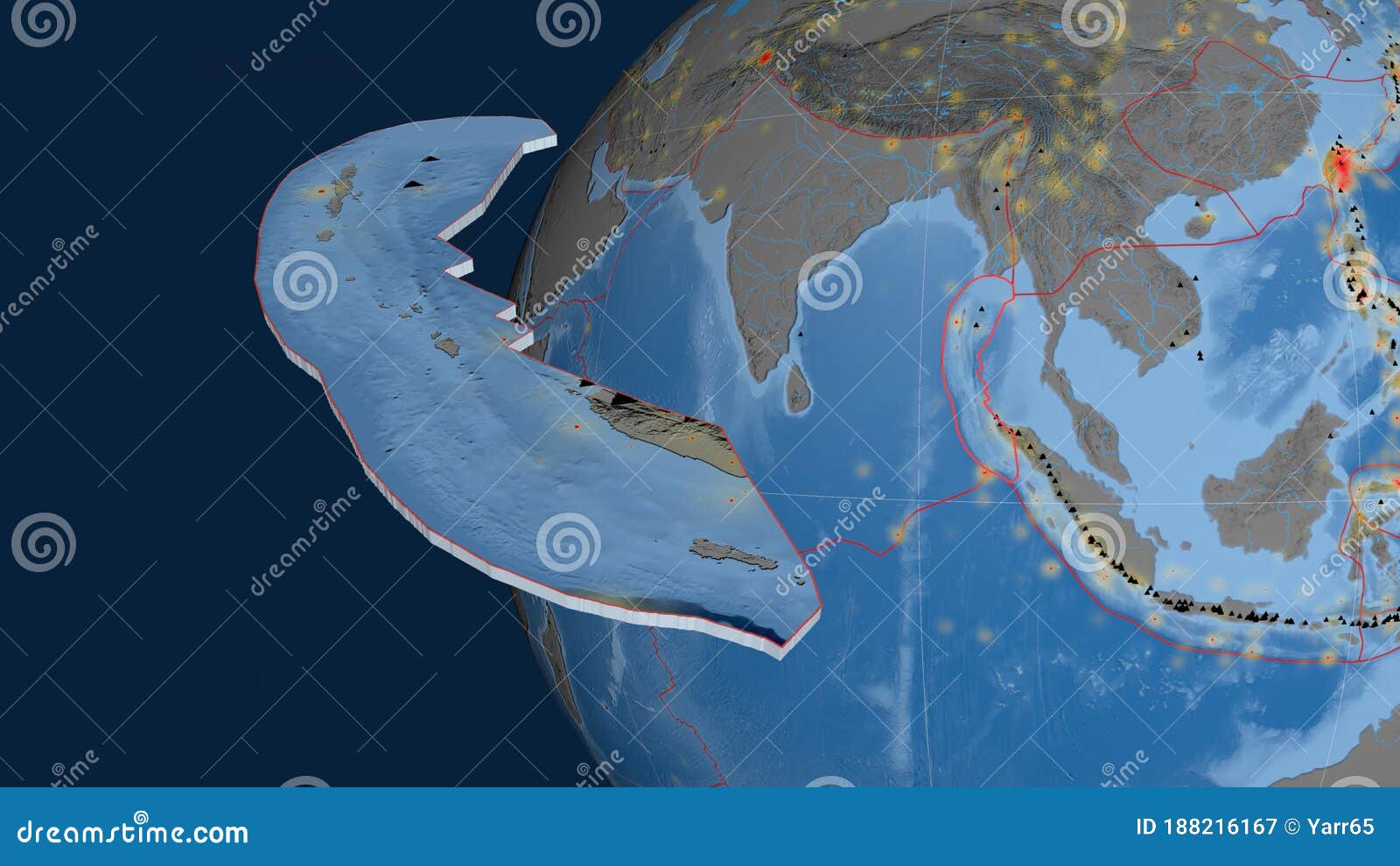 Burma Plate Presented - Topo and Bathy Stock Illustration ...