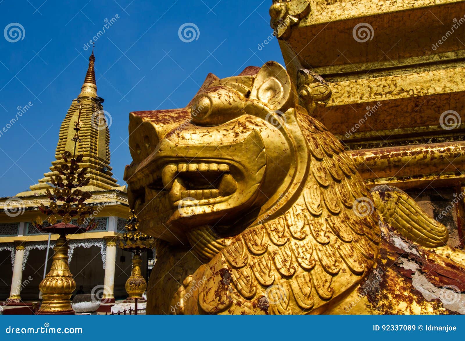 Burmese art stock image. Image of landmark, architectural - 92337089