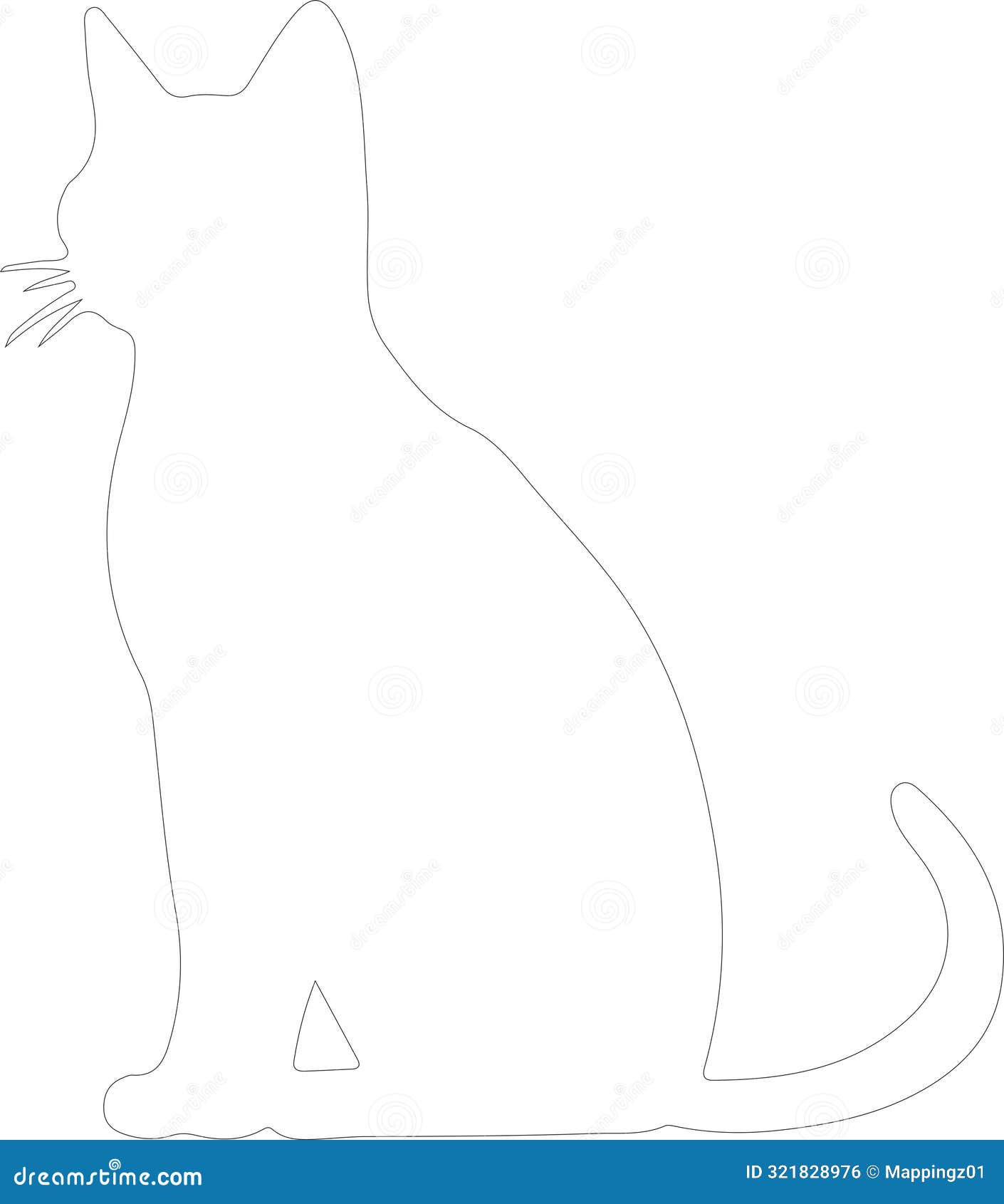 Burmese Cat Outline Outline Silhouette Generative Ai Cartoon Vector ...