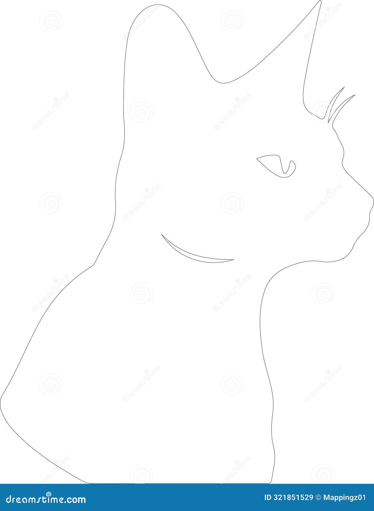 Burmese Cat Outline Outline Silhouette Generative Ai Vector ...