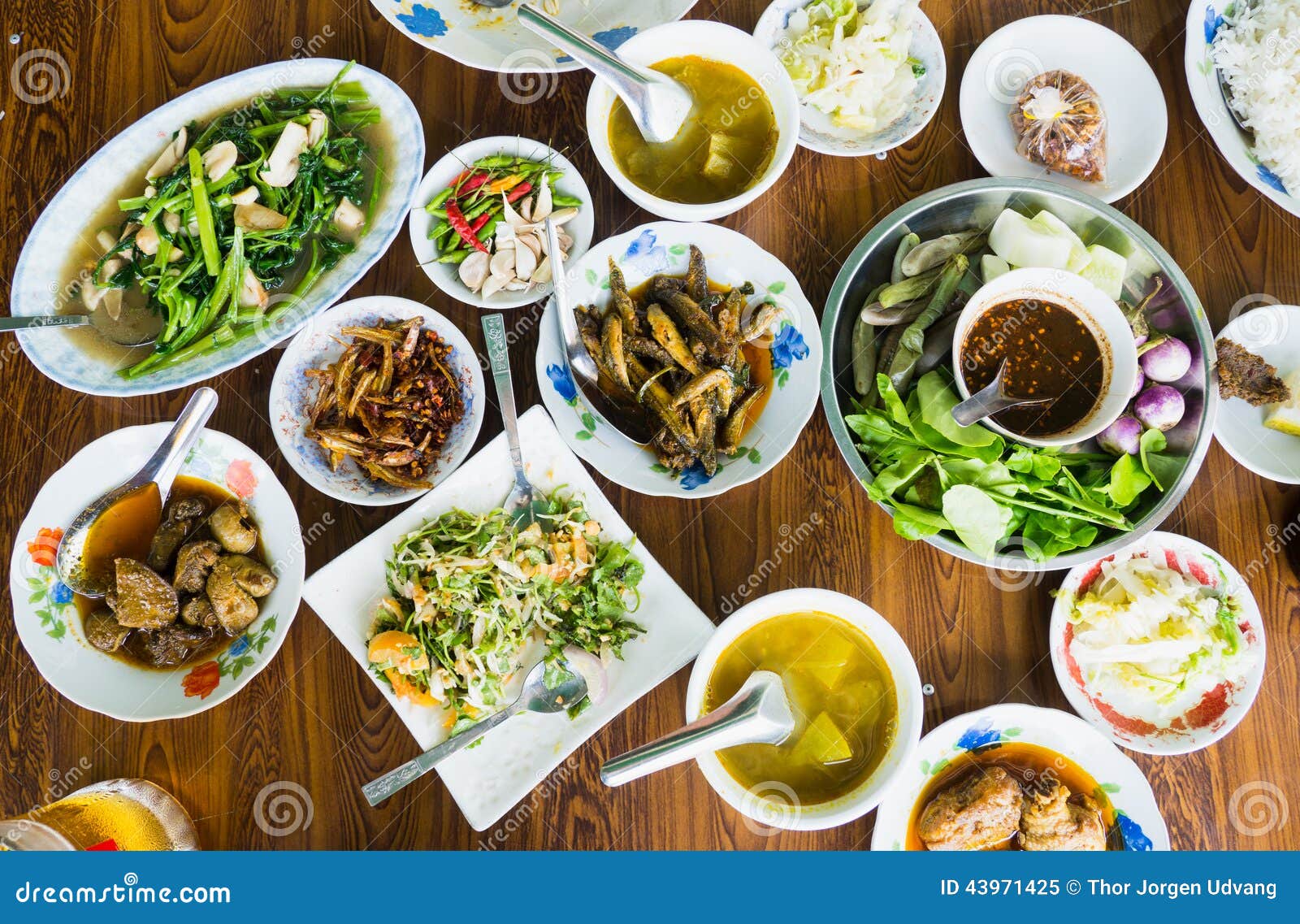 Burmese food on a table stock image. Image of assortment - 43971425