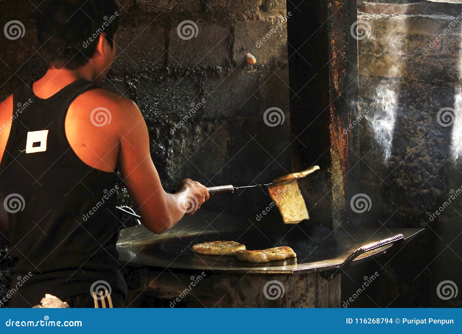 Man Making Roti Canai In Muadzam Shah, Malaysia Editorial Image ...