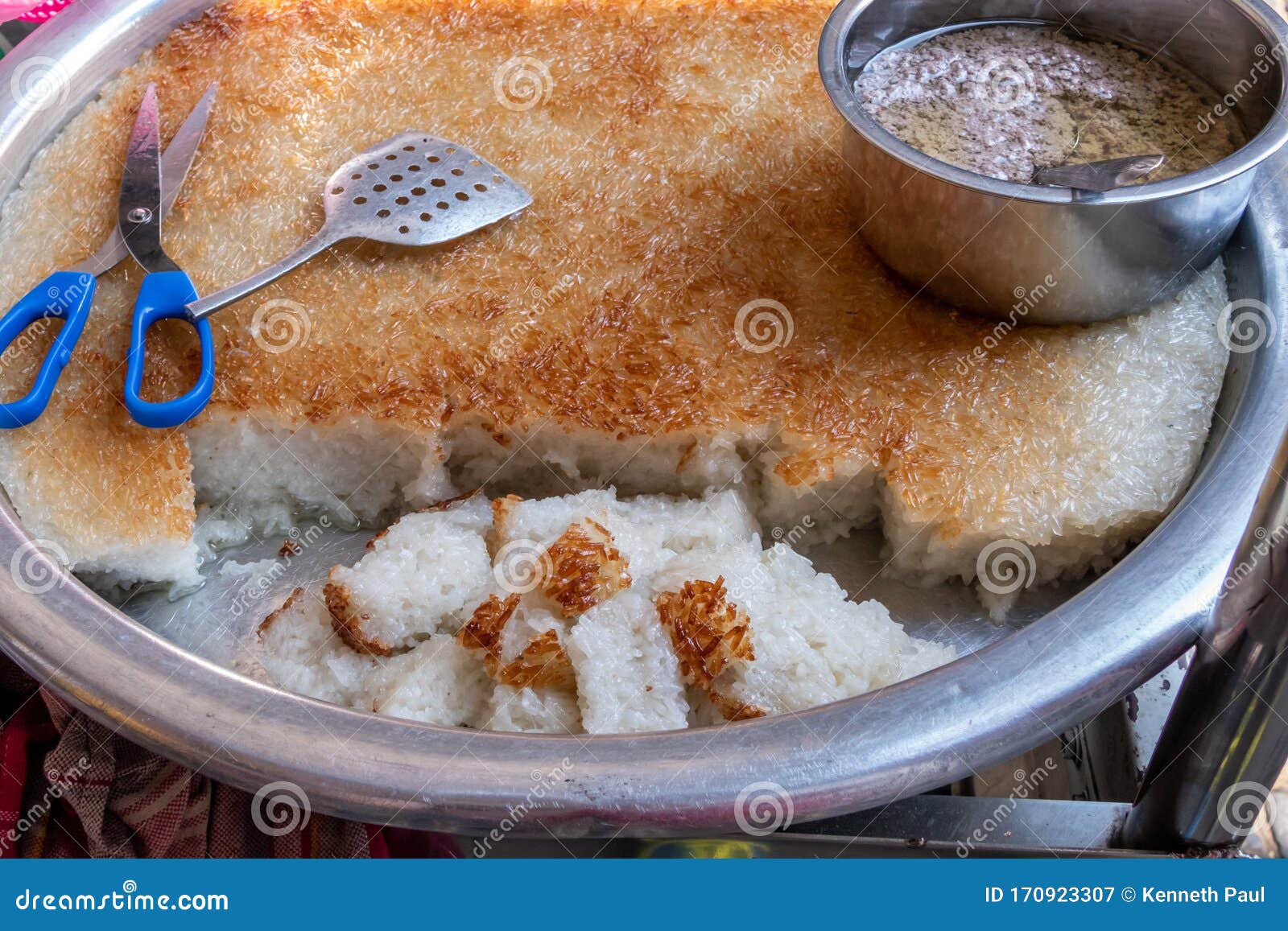Burmese Sticky Rice Pudding Stock Image - Image of cuisine, market ...