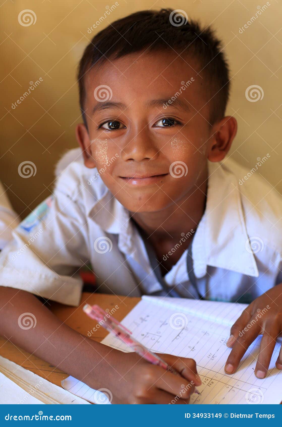 Student With Thanaka In Myanmar Editorial Image | CartoonDealer.com ...