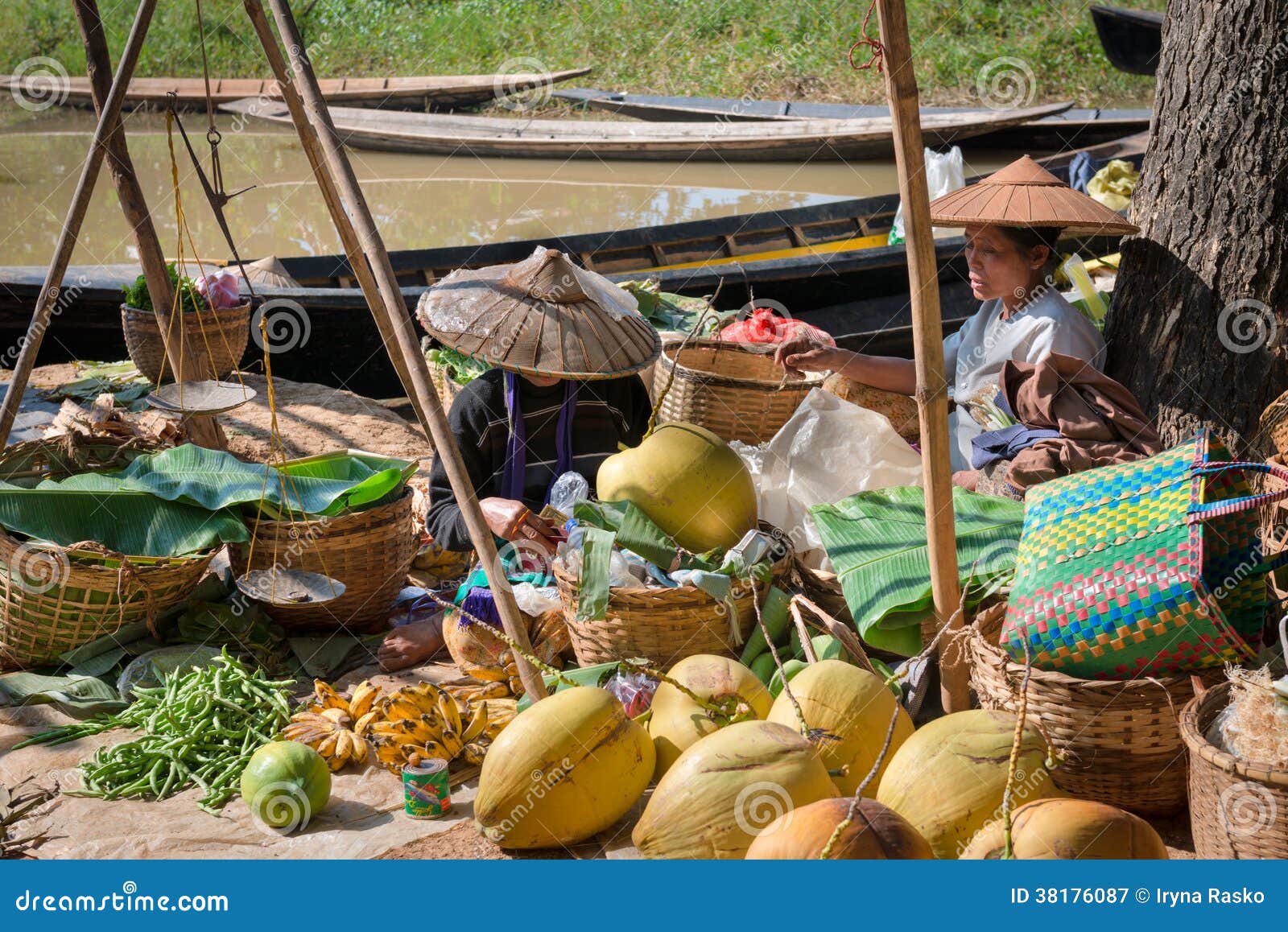 Burmese Boy With Traditional Thanaka Face Paint Design Poses For ...