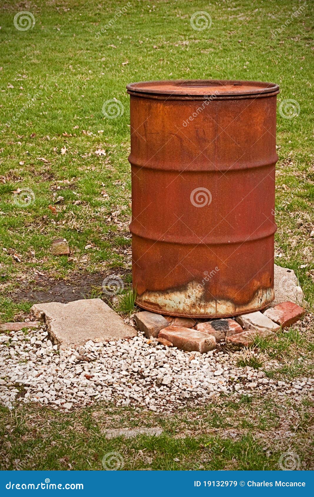 Burn Barrel stock image. Image of leaves, bricks, gravel - 19132979