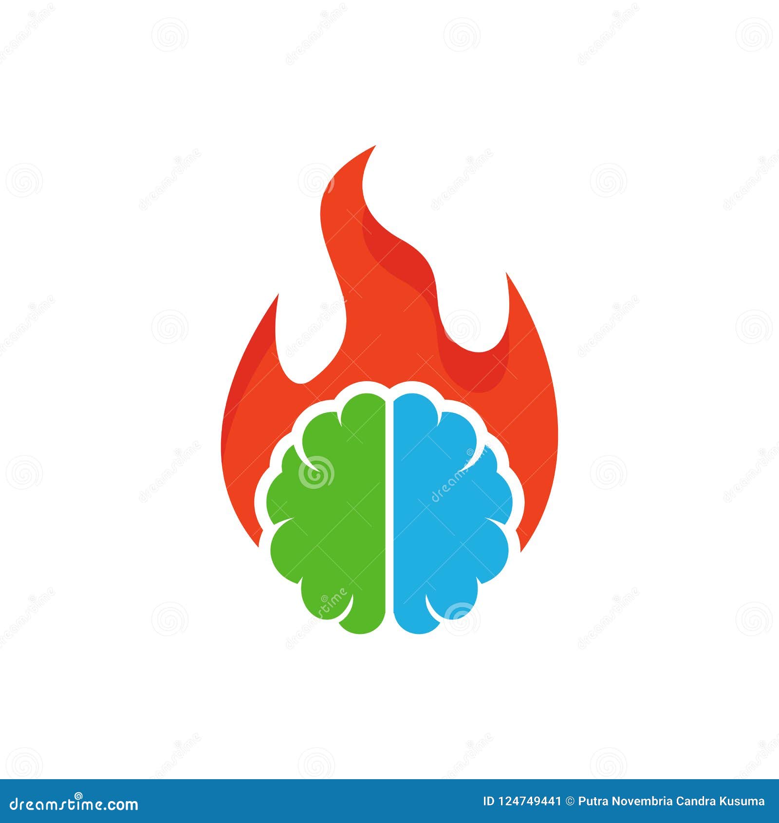 Burn Brain Logo Icon Design Stock Vector - Illustration of fire ...