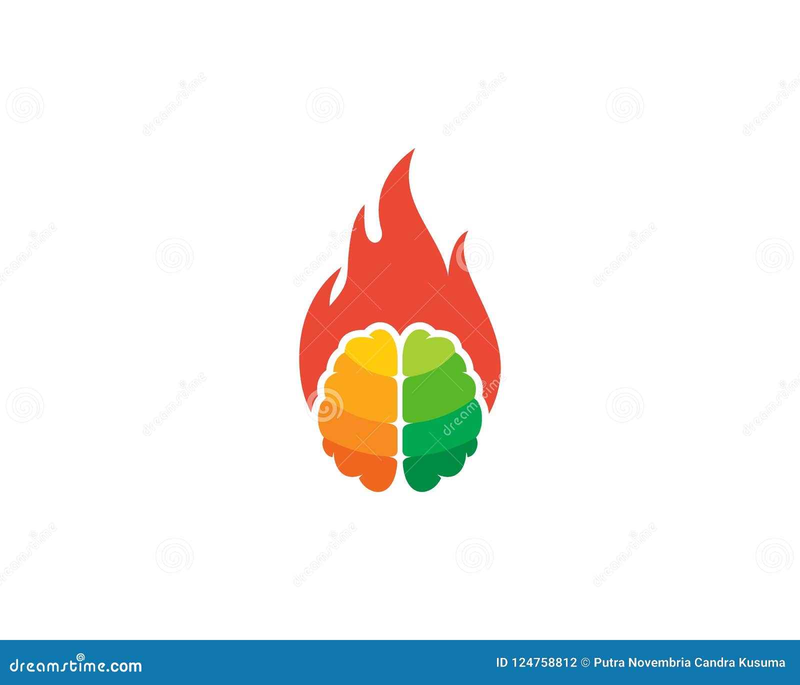 Burn Brain Logo Icon Design Stock Vector - Illustration of head ...