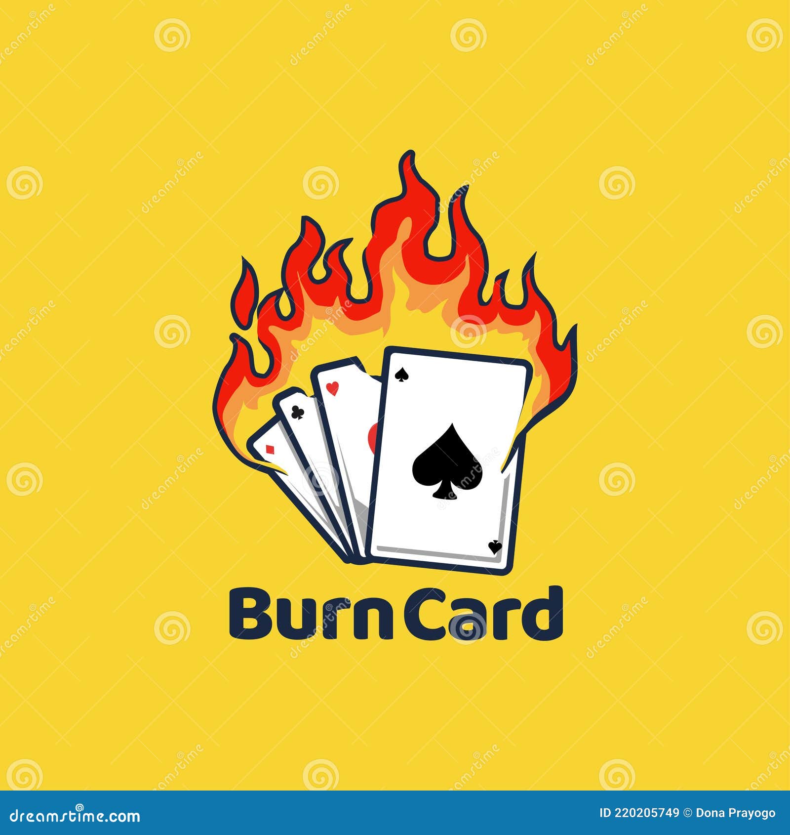 Burn Card Flame Gambling Game Stock Vector - Illustration of abstract ...