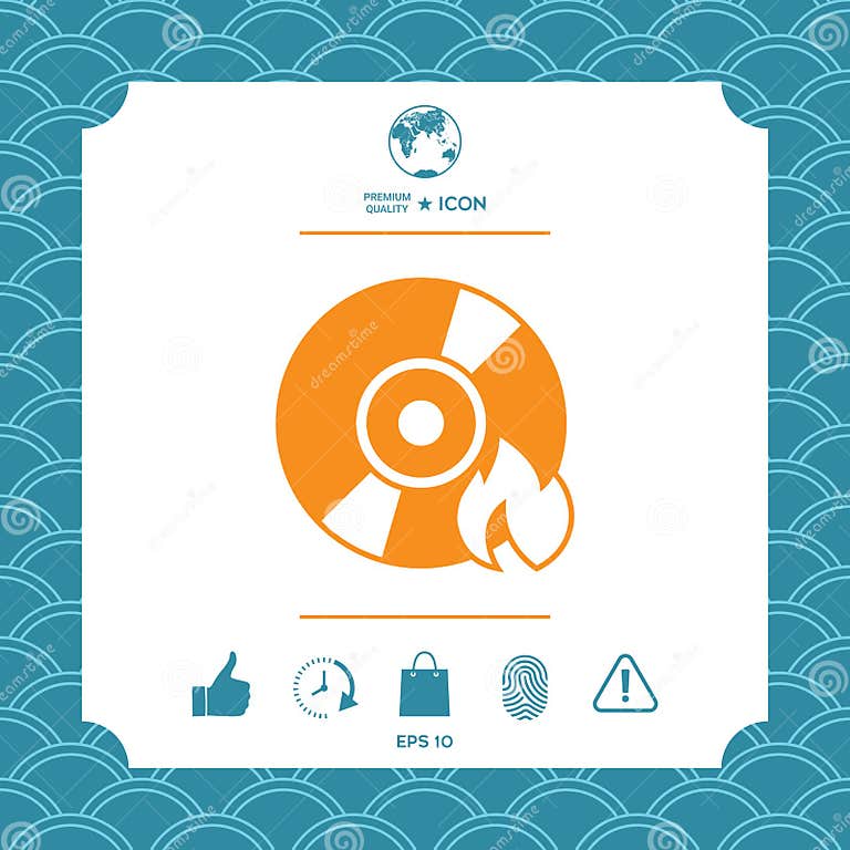 Burn CD or DVD icon stock vector. Illustration of media - 106052800