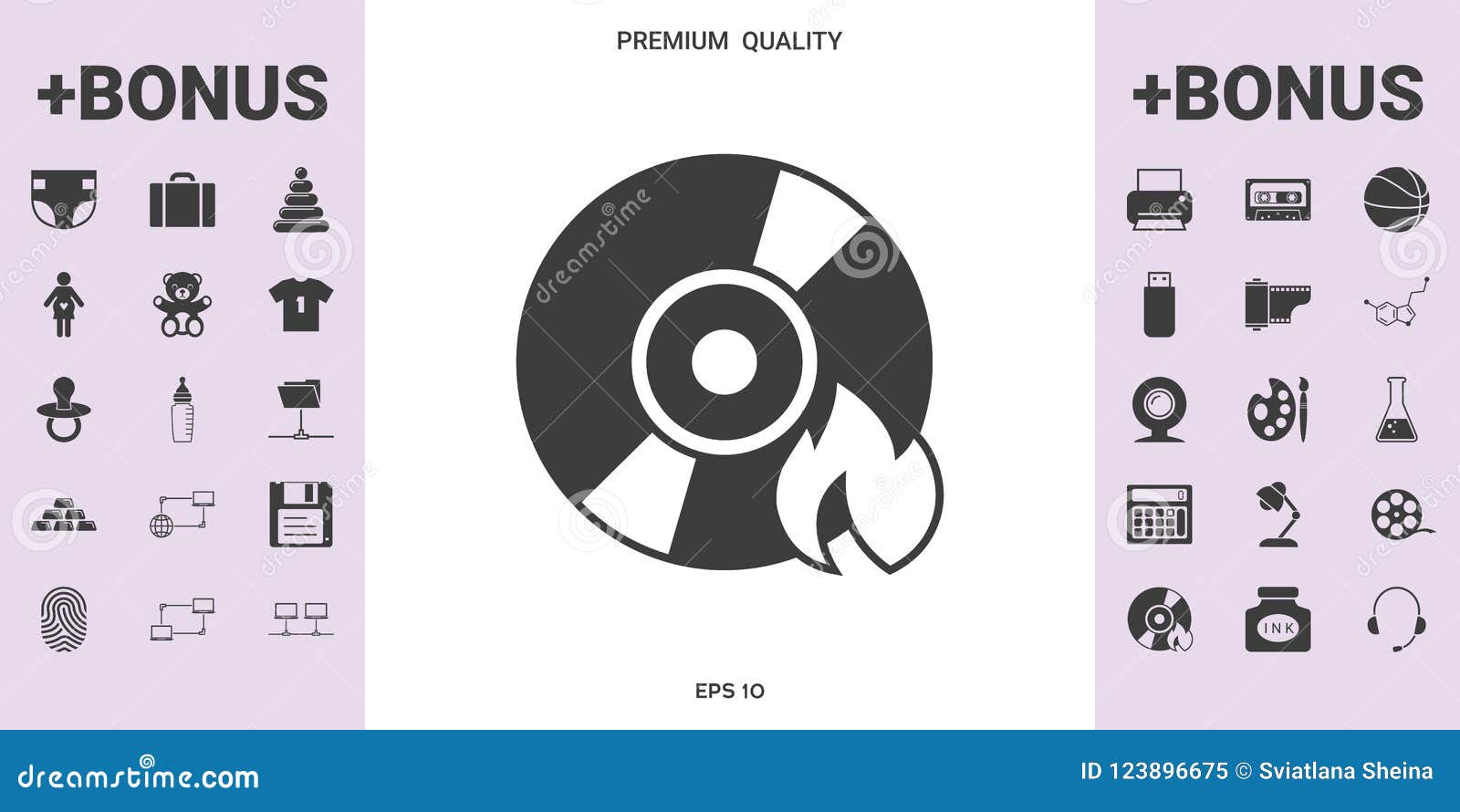 Burn CD or DVD Icon - Graphic Elements for Your Design Stock Vector ...