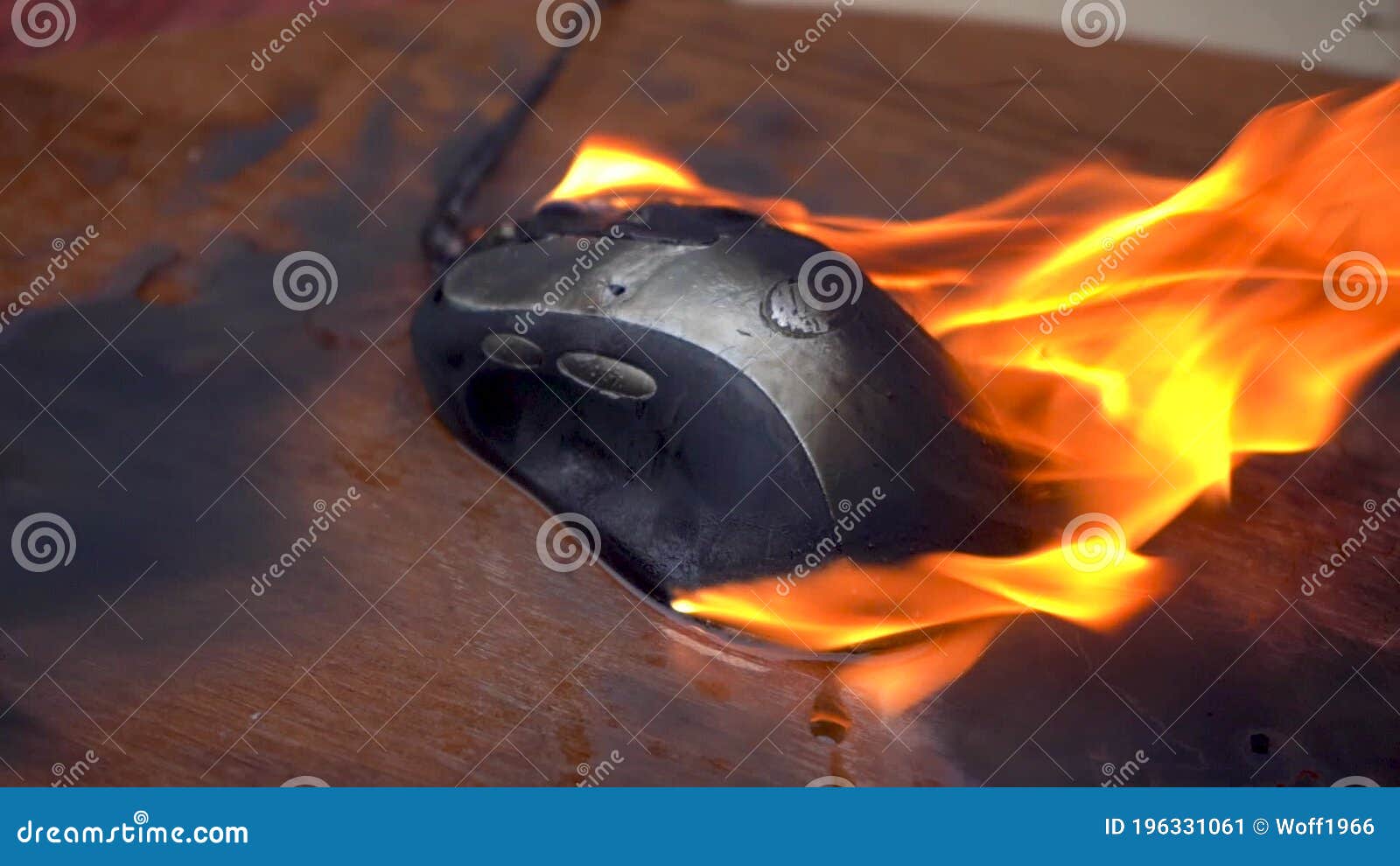 Burn the Computer Mouse. Concept, a Computer Mouse Caught Fire from ...