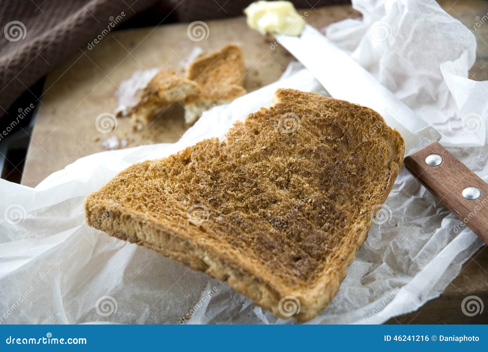 Burn crispy toasted stock photo. Image of lifestyle, bread - 46241216