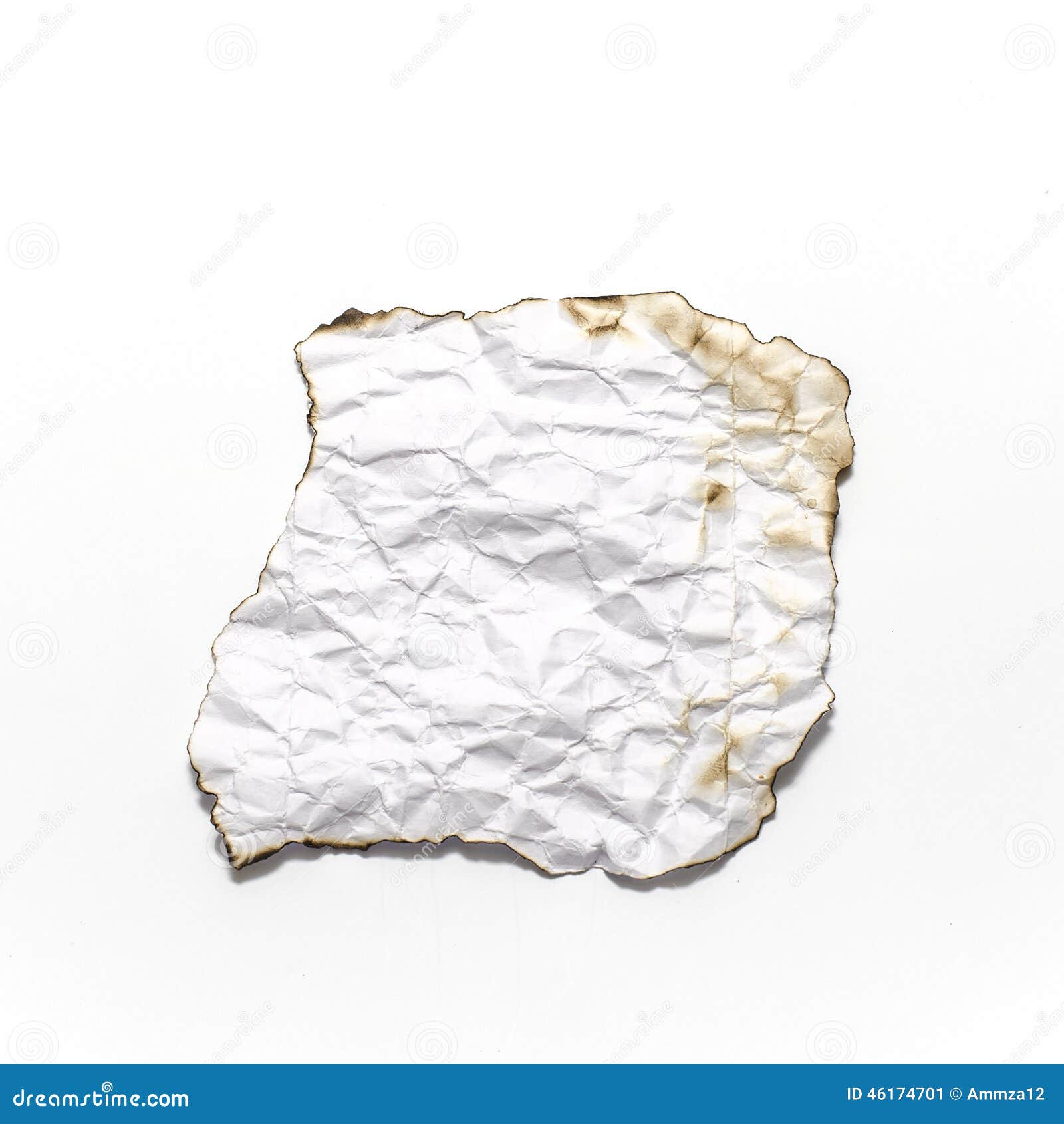 Burn of crumpled paper stock image. Image of document - 46174701