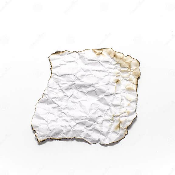 Burn of crumpled paper stock image. Image of document - 46174701