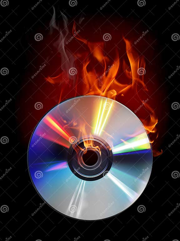 Burn disc stock photo. Image of flame, fiery, computer - 9672476
