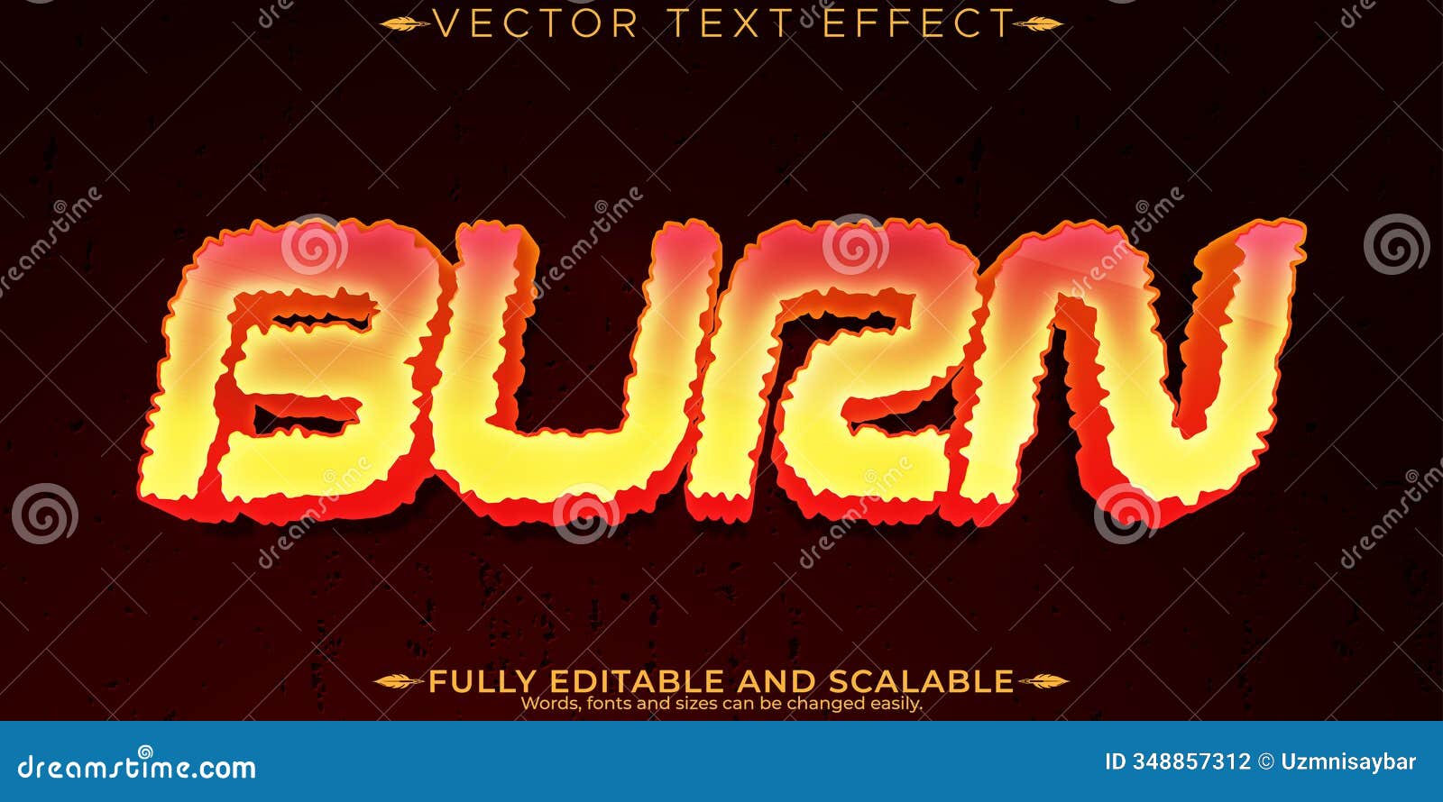 Burn Editable Text Effect, Editable Fire and Game Text Style Stock ...