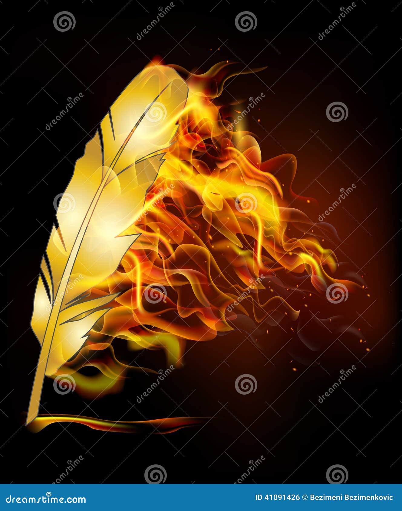 Burn feather stock illustration. Illustration of green - 41091426