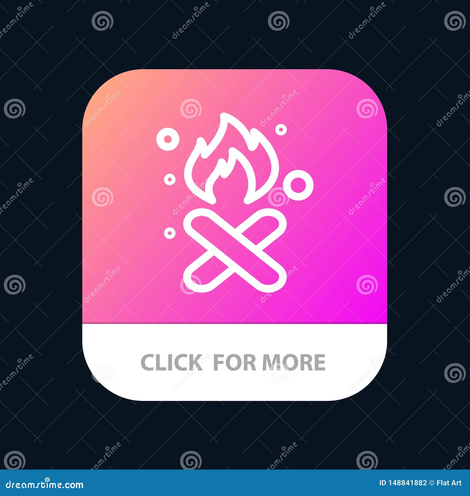 Burn Fire Garbage Pollution Smoke Mobile App Button Android And Ios Line Version Stock