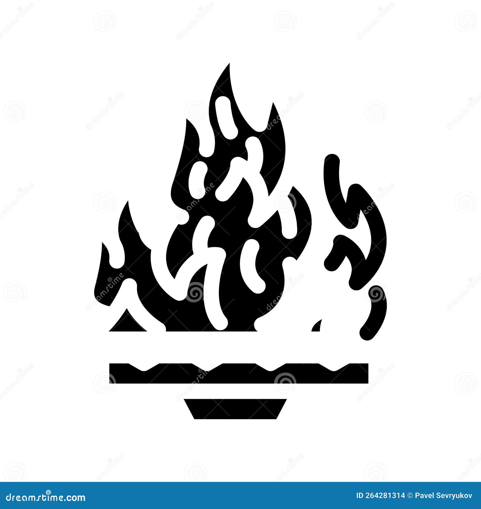 Burn Fire Glyph Icon Vector Illustration Stock Illustration ...