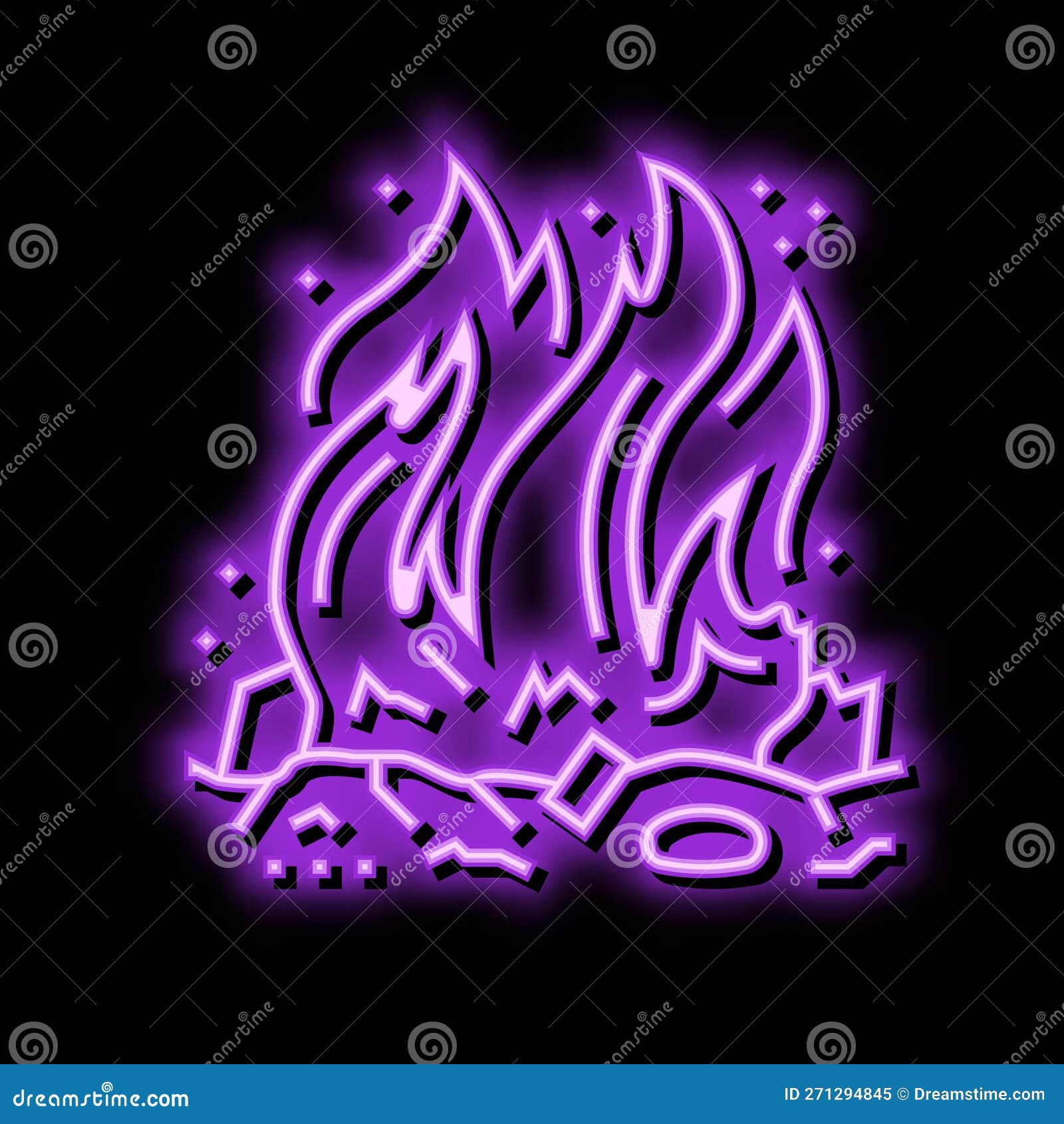Burn Fire Neon Glow Icon Illustration Stock Vector - Illustration of ...