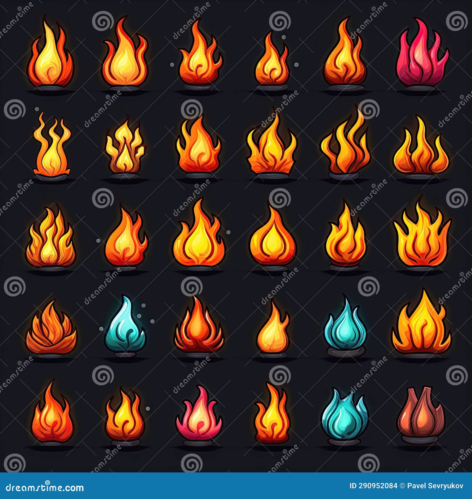 Burn Game Fire Flame Ai Generated Stock Illustration - Illustration of ...