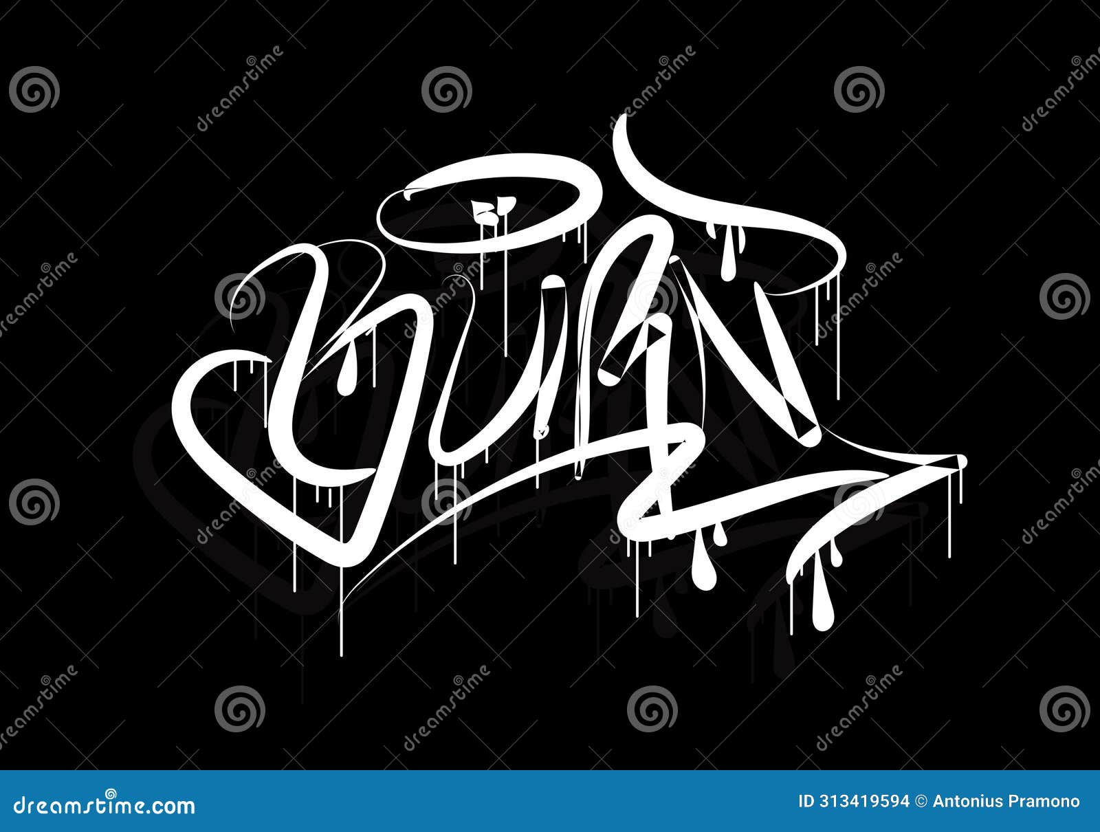 BURN Graffiti Tag Style Design Stock Vector - Illustration of graphic ...