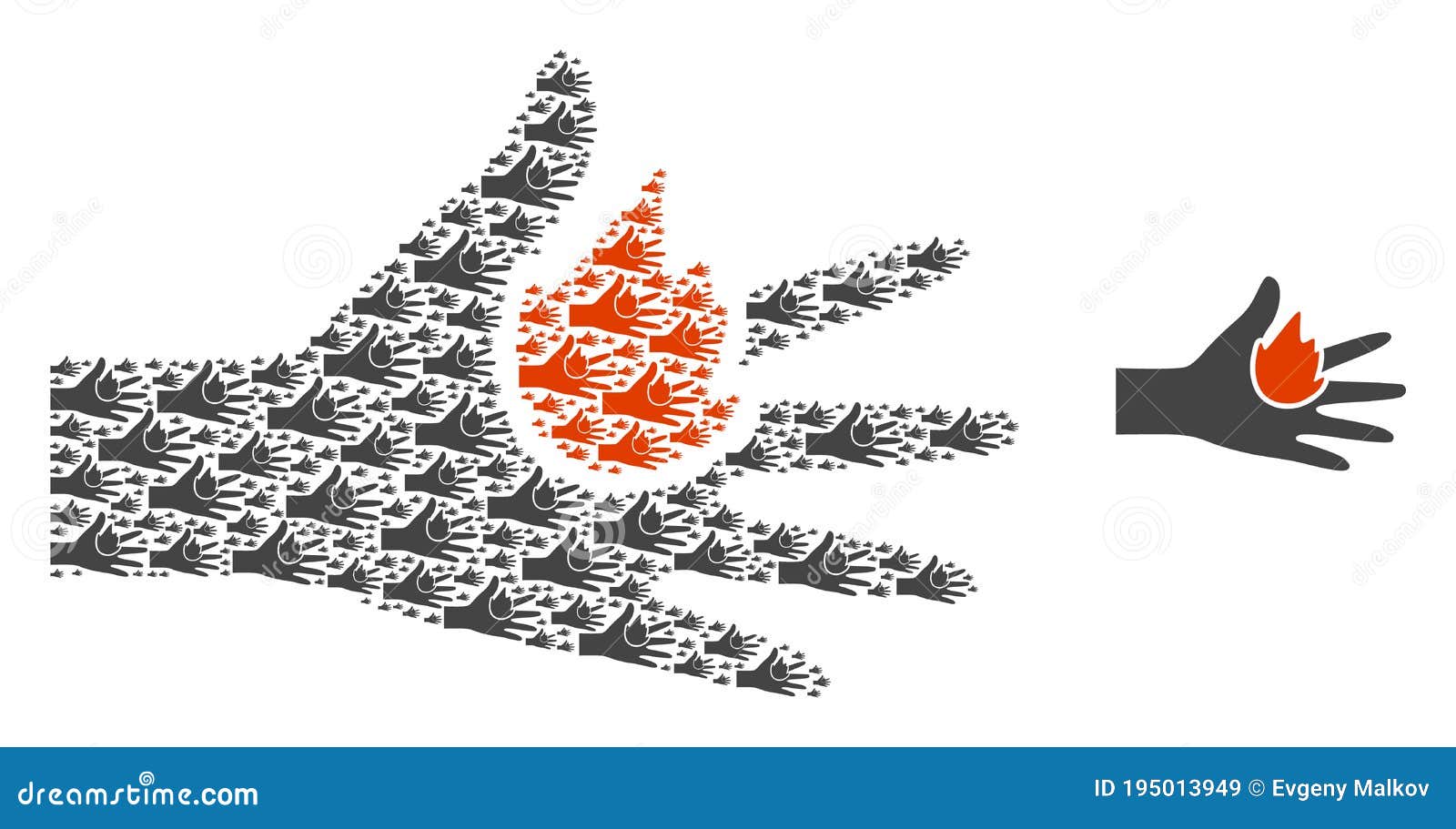 Burn Hand Collage of Self Icons Stock Vector - Illustration of flame ...
