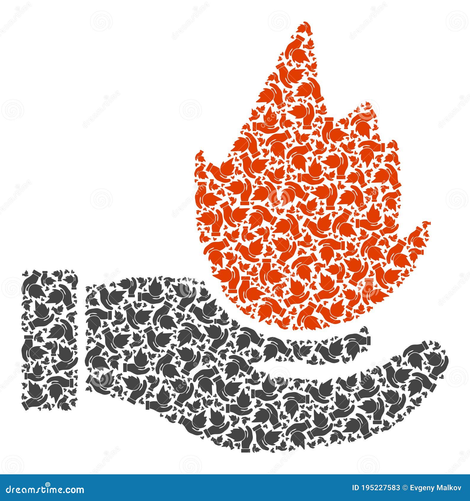 Burn Hand Vector Collage of Self Recursive Icons Stock Vector ...