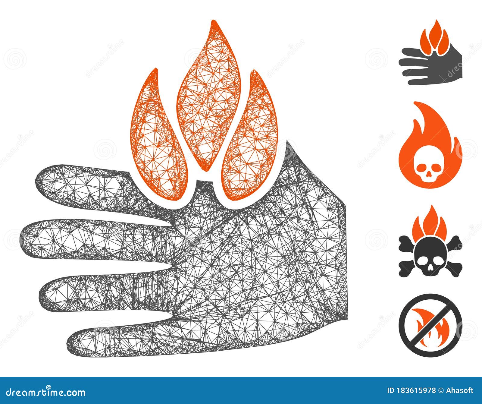 Burn Hand Web Vector Mesh Illustration Stock Illustration ... Burn Hand Web Vector Mesh Illustration Stock Illustration ...